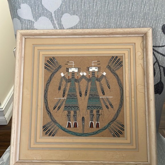 Art | Vintage Navajo Indian Sand Painting Labeled Yi Be Chai And Signed ...